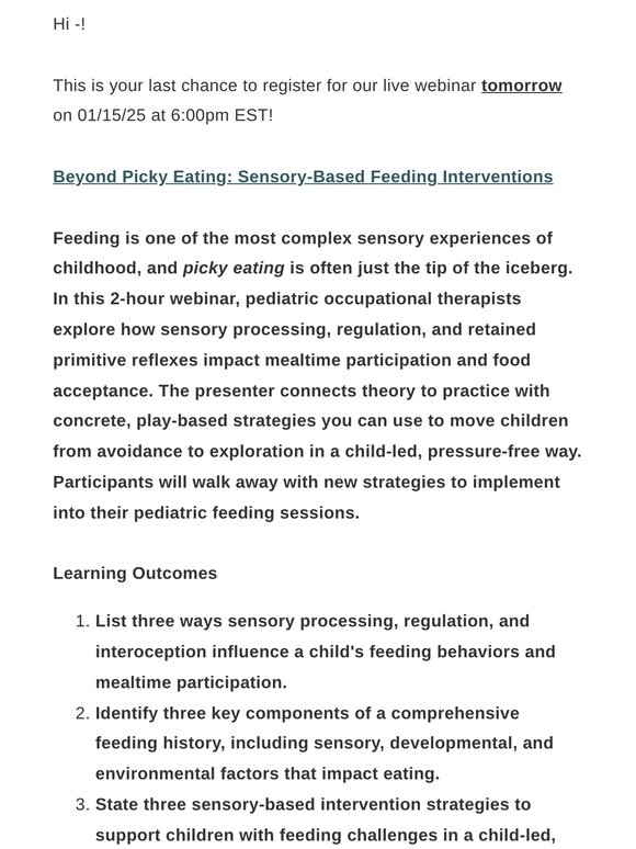 Sensational Brain: [LAST CHANCE] 🥦 Beyond Picky Eating: Sensory-Based ...