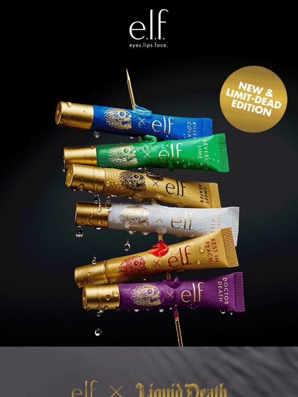 Elf Cosmetics: HOT NEW DROP 💀 e.l.f. x Liquid Death | Milled