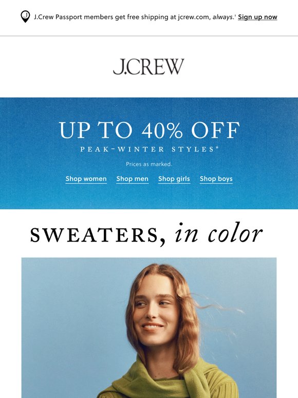 J.Crew: Cold winter days? Just add color. | Milled