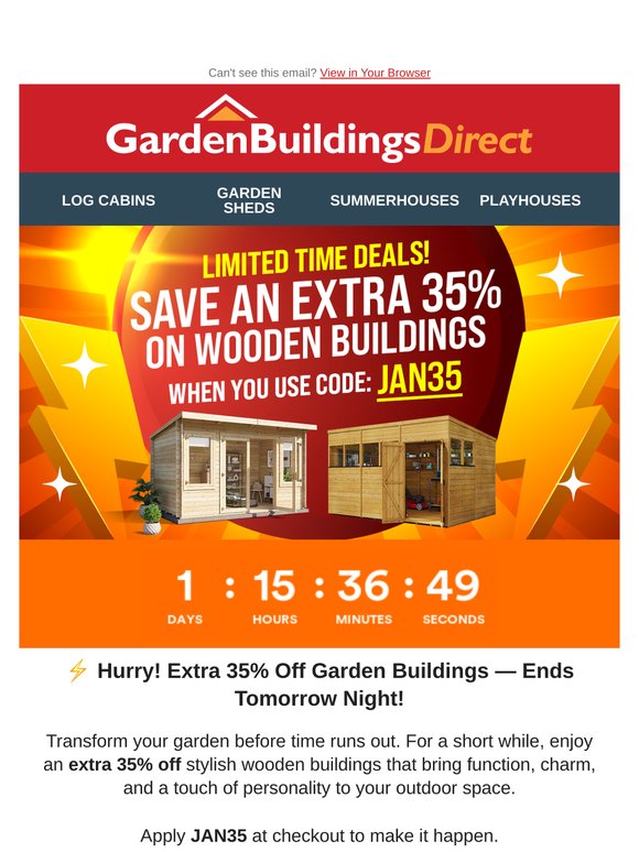 Garden Buildings Direct: 🎯 Extra 35% Off Awaits — Use JAN35 Before ...