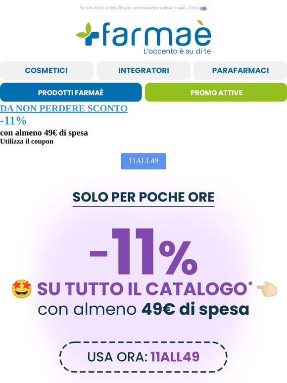 Farmae: ️‍🔥 Fino al -11% EXTRA su tutto il Catalogo 😍 | Milled