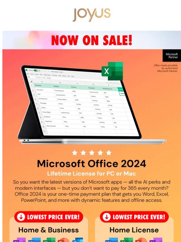 Joyus: Microsoft Office '24 | AI-Powered Apps for $120! | Milled