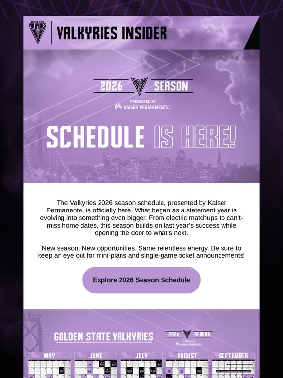 Golden State Warriors: Valkyries 2026 Season Schedule Just Dropped ‼️ ...