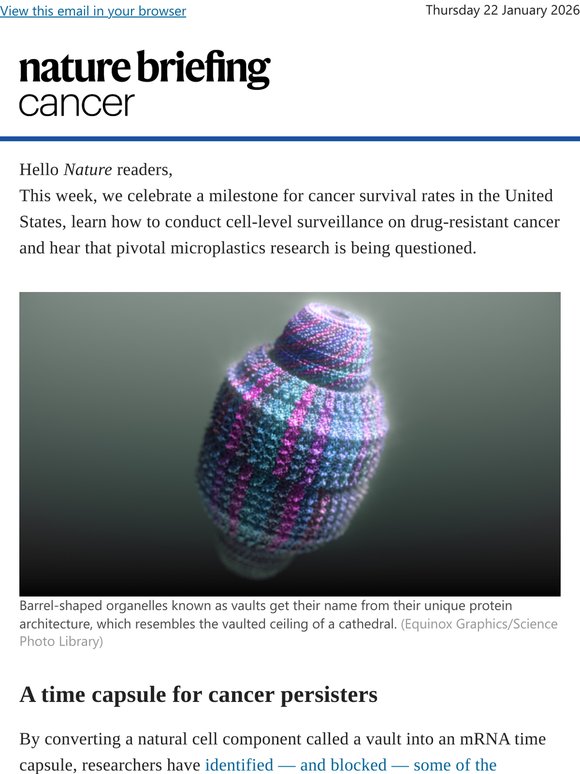 Nature: Five-year cancer survival hits 70% in the US for the first time ...