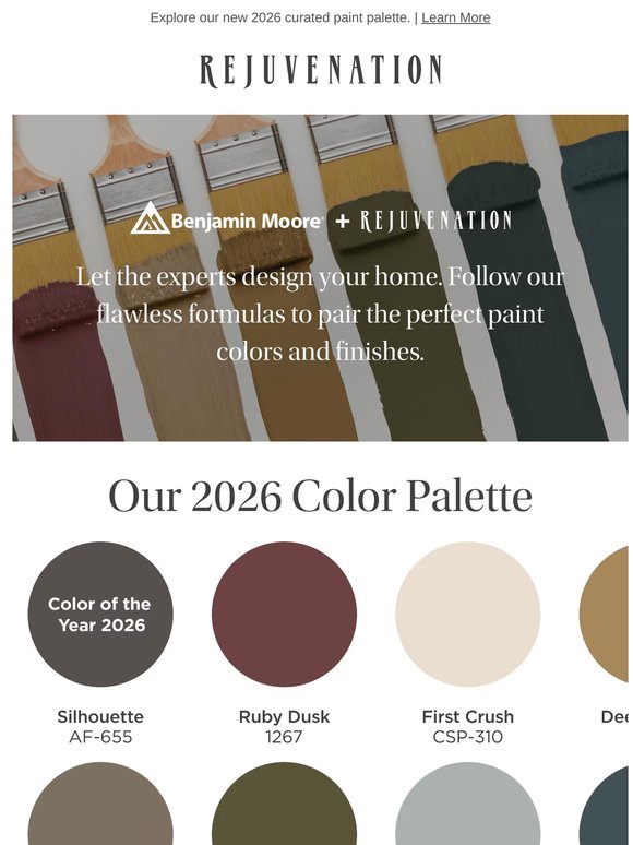 Rejuvenation: New colors are here from Benjamin Moore x Rejuvenation ...