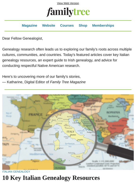 Family Tree Magazine: 10 Key Italian Genealogy Resources | Milled