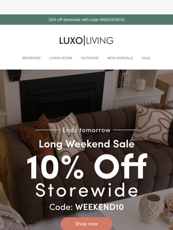 Luxo Living: 10% off storewide ends tomorrow | Milled