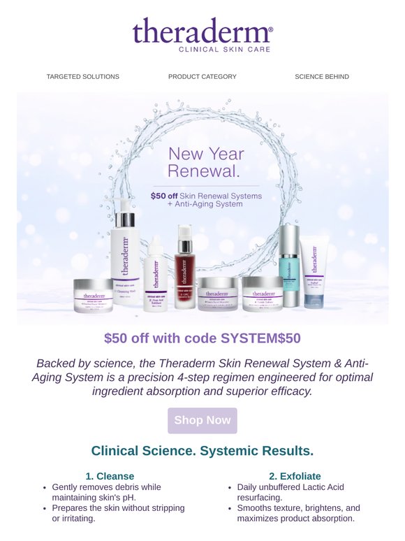 Theraderm: $50 Off Skin Renewal Systems + Anti-Aging System - New Year ...