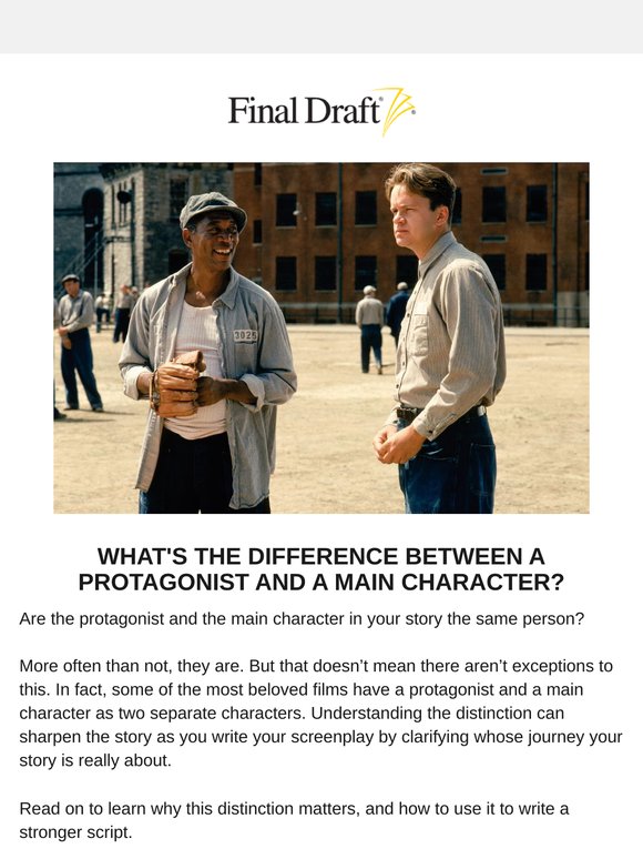 Final Draft: What's the Difference Between a Protagonist and a Main ...