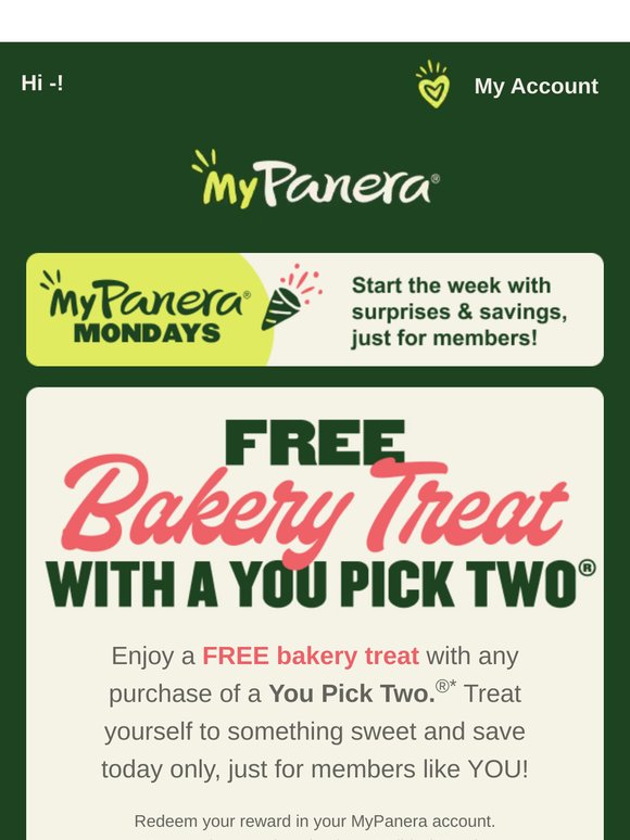 Panera Bread: FREE bakery treat with a You Pick Two® | Milled