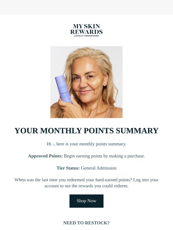 Skin Rocks: —, Your Loyalty Rewards Update Is Here | Milled