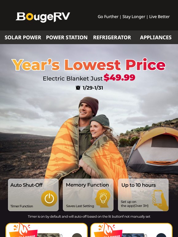 BougeRV: Final Clearance $49.99 Heated Blanket Ends Soon😎🔥 | Milled