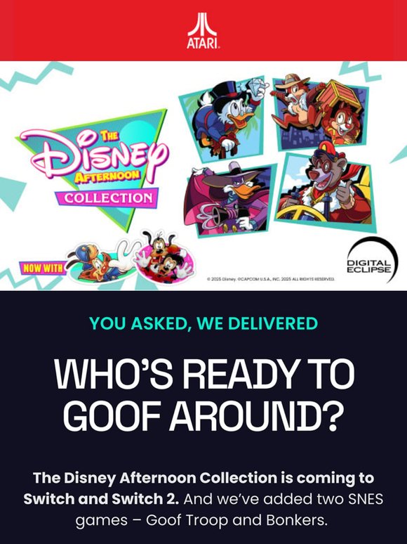 Atari: Now on Switch 🎮 The Disney Afternoon Collection | Milled