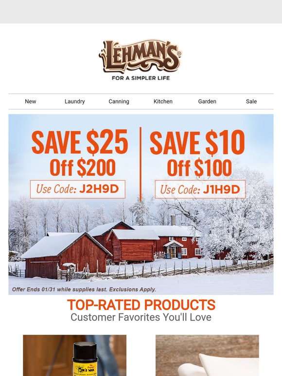 Lehman's: Save up to $25 on Your Next Order 🎉 | Milled