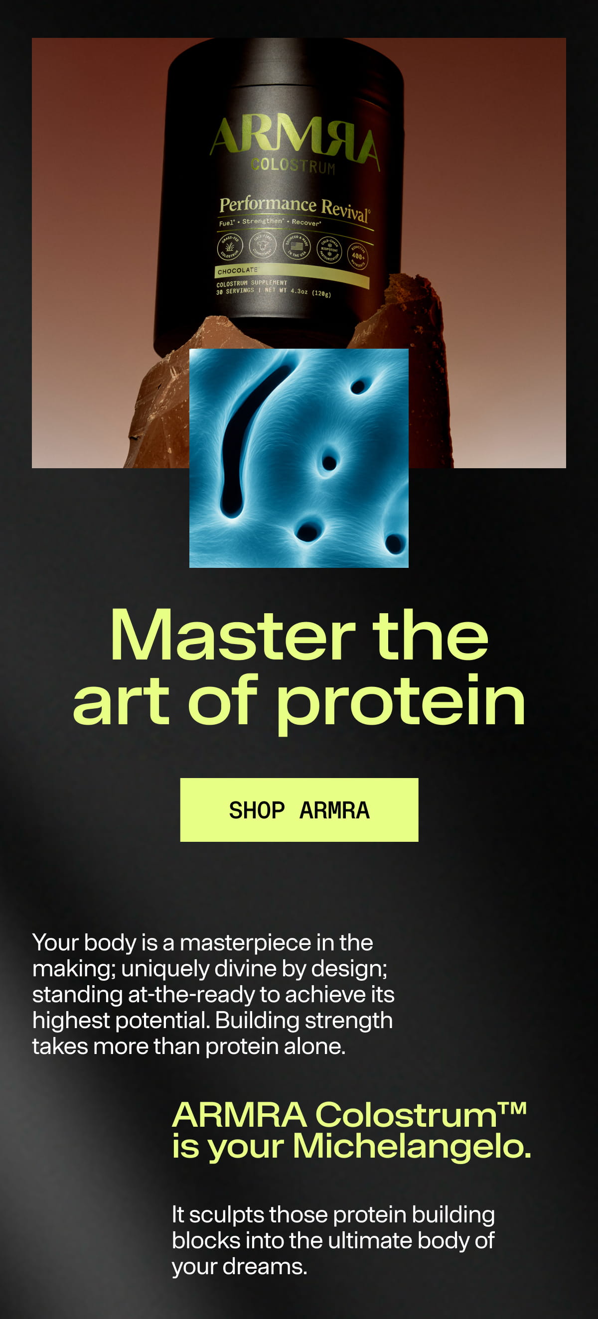 ARMRA: Protein, The Muse. ARMRA, The Master. | Milled