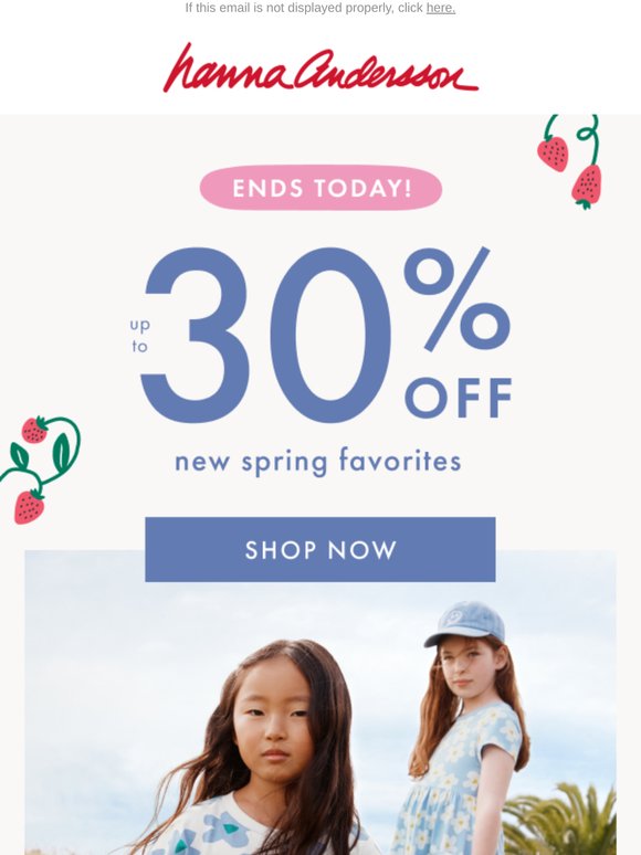 Hanna Andersson: ENDS TODAY: Up To 30% Off Last Chance | Milled