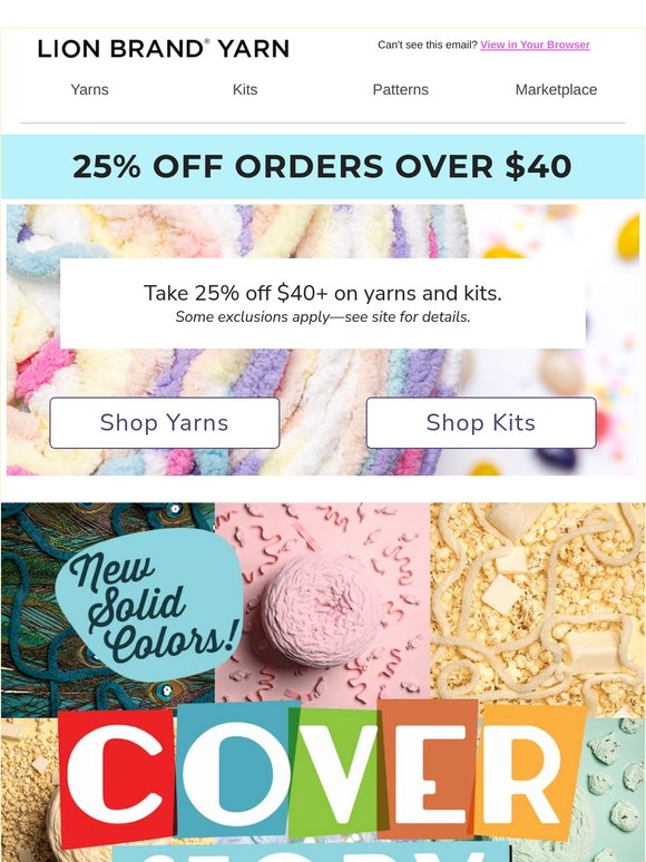 Lion Brand Yarn: 25% off $40+ on yarns & kits—meet the new Cover Story ...