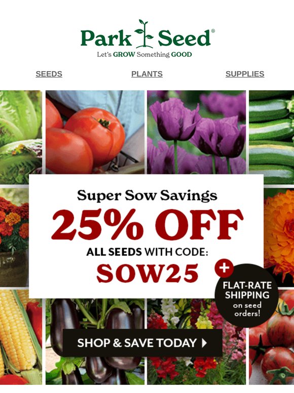 Park Seed: 25% OFF Every. Single. Seed. | Milled