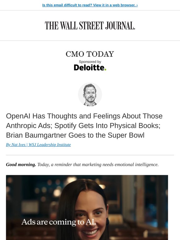 The Wall Street Journal: CMO Today: Hurt Feelings | Milled