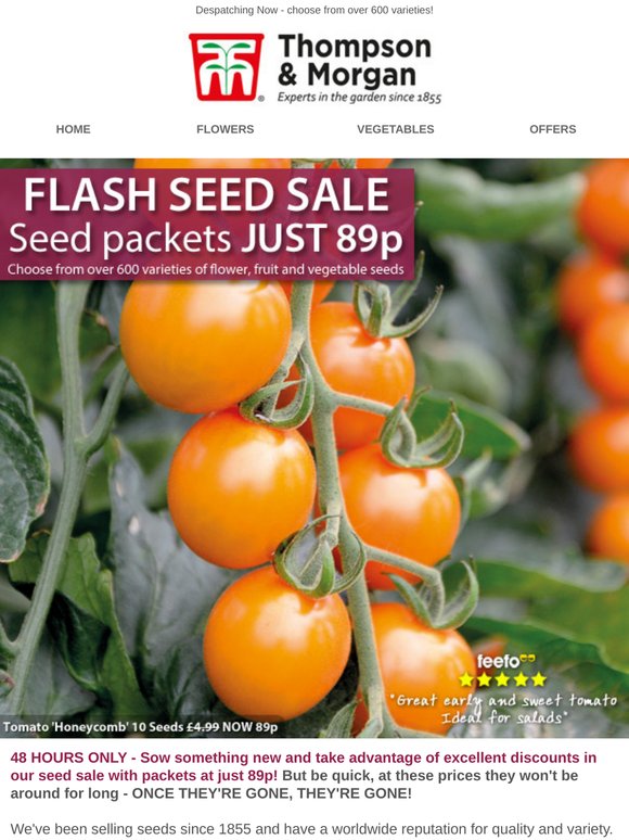Thompson & Morgan: SEED PACKETS 89p EACH! 48 HOURS ONLY! | Milled