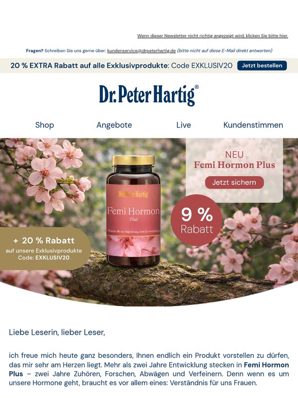Dr. Peter Hartig: 🚨 JETZT NEU: Femi Hormon Plus | Milled