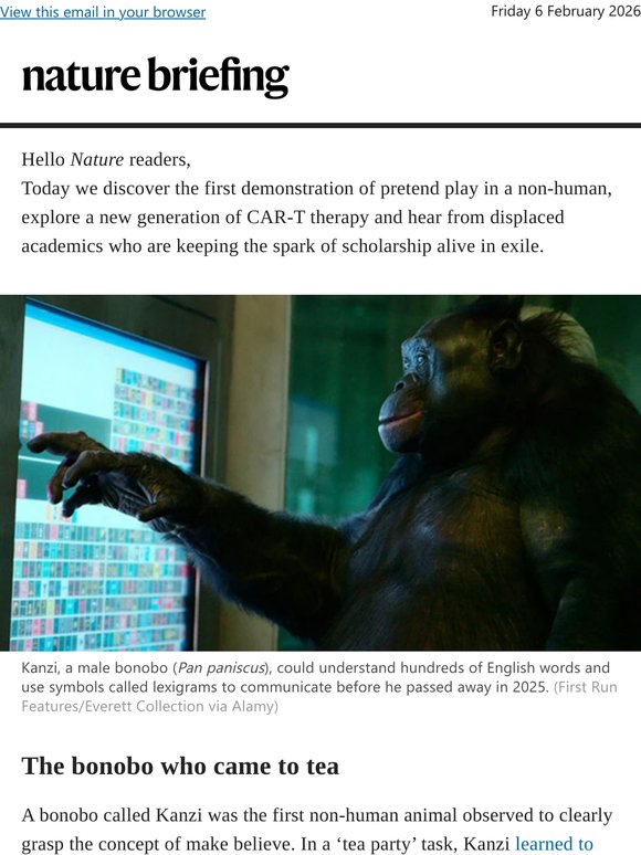 Nature: Bonobo’s tea party is first demonstration of pretend play in a ...