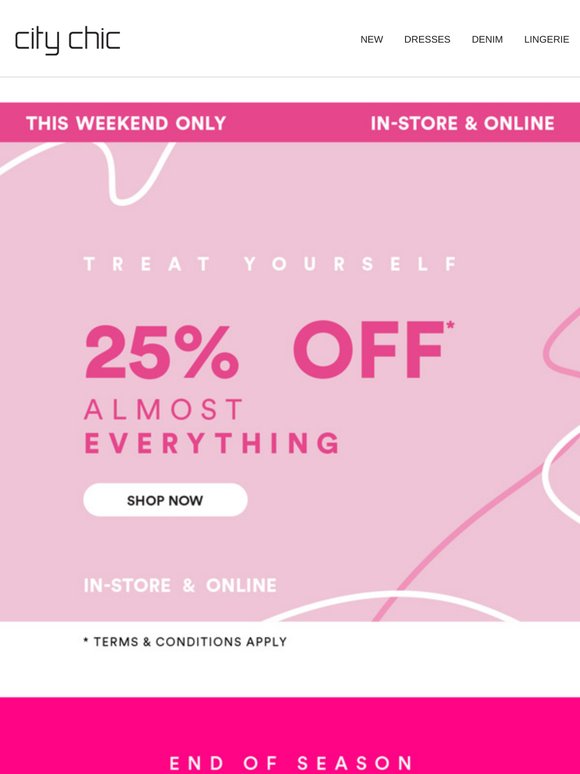 City Chic: Friday Night Delight: 25% Off* Almost Everything | Milled