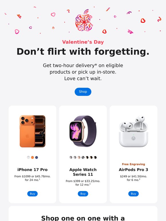 Apple: 💝 It’s almost too late to say “Be mine.” | Milled