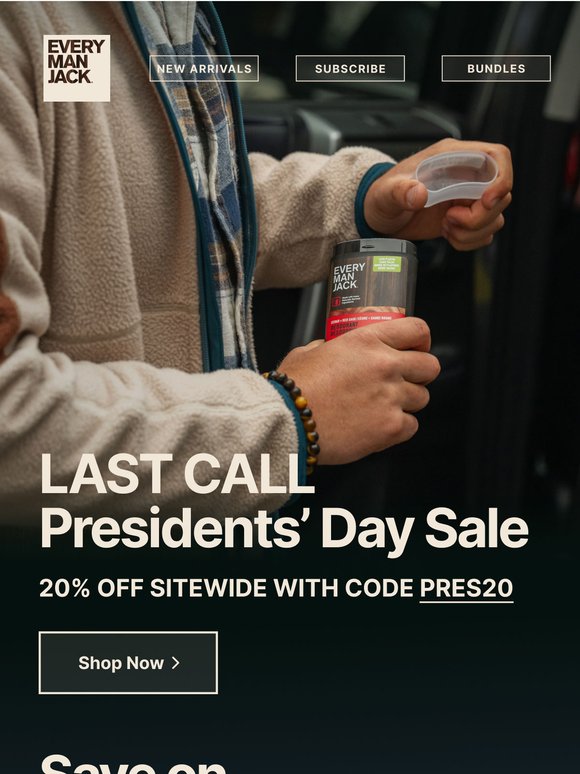 Every Man Jack: Last chance to save 20% | Milled