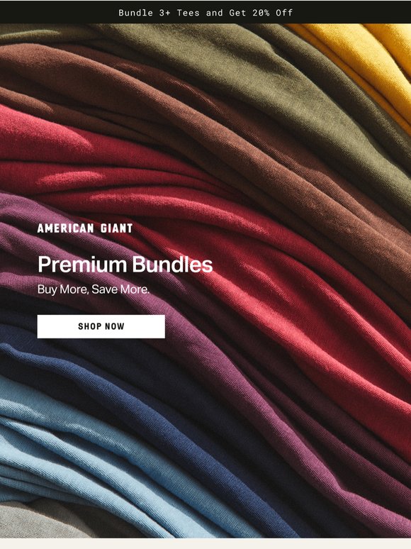 American Giant: Save With Premium Tee Bundles | Milled