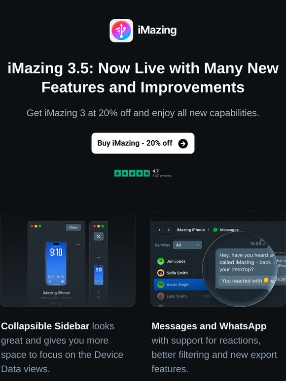iMazing: Mazing 3.5: Collapsible Sidebar, Enhanced Messages & WhatsApp ...