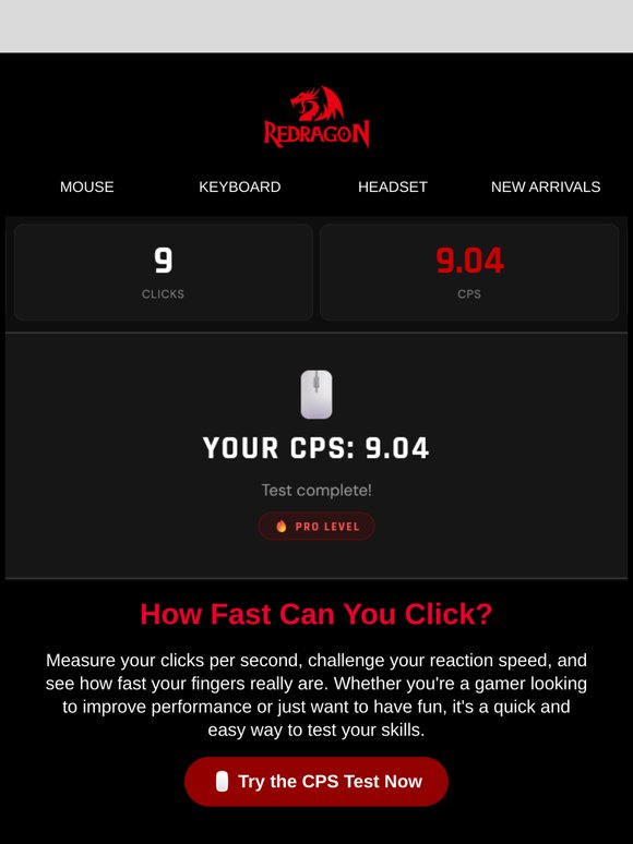 Redragon: How Fast Can You Click? Try Our Free CPS Test | Milled