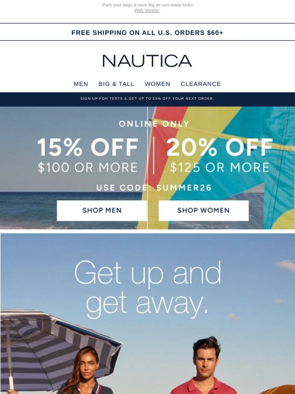 Nautica: ️ Escape in style + get 20% off | Milled