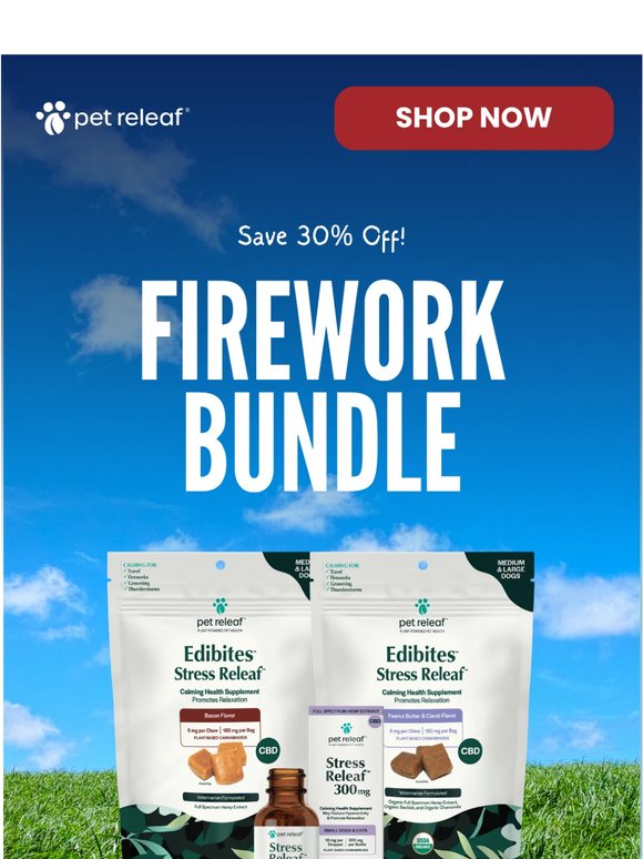 Pet Releaf: PSA: Your dog hates fireworks, save 30% off support 🚨 | Milled